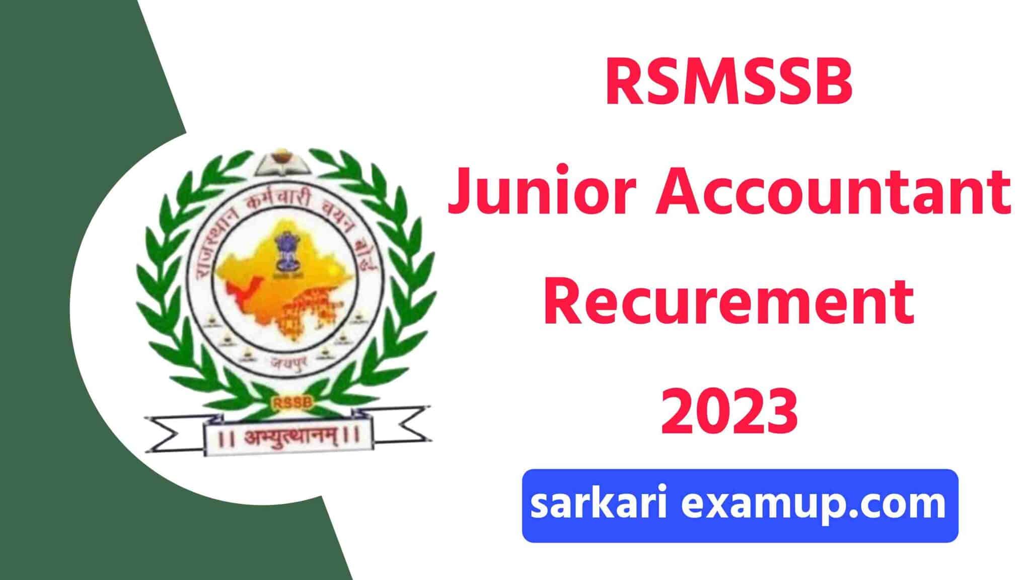RSMSSB Junior Accountant Online Form